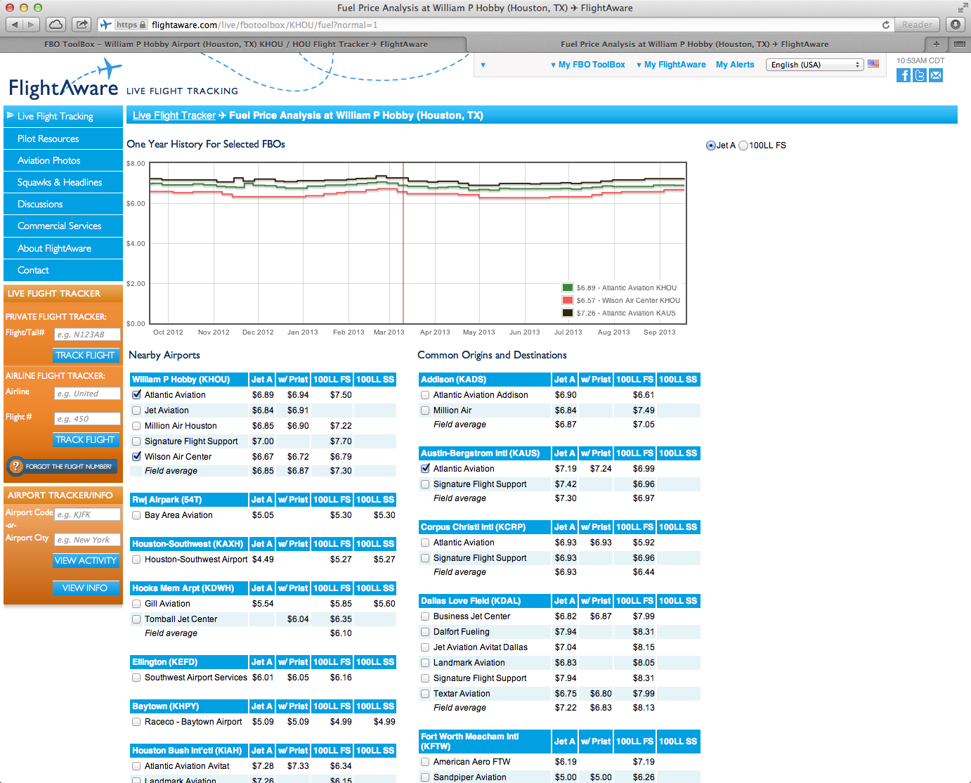 FBO ToolBox FlightAware